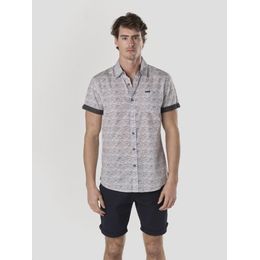 KOROSHI Button Up Shirt male size M Navy / White