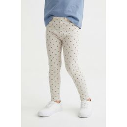LIL' ATELIER M&auml;dchen Leggings "NMNLAGO KYE SLIM LEGGING LIL NOOS", Gr. 116, beige, Jersey, Obermaterial: 57% Baumwolle, 38% Lyocell, 5% Elasthan,