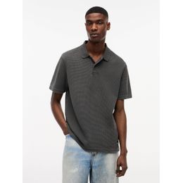 Tommy Jeans Herren Poloshirt "TJM REGULAR WASHED WAFFLE", grau, Gr. L, Jersey, Obermaterial: 100% Baumwolle, Shirts