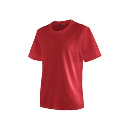 Maier Sports Herren T-Shirt "Walter", rot, Gr. M, 100% Polyester, Shirts, Herren Kurzarmshirt, leichtes Sommer Funktionsshirt, Rundhals, Reg Fit