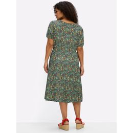 sheego Damen Jerseykleid "Jersey-Kleid"ozean, tiefblau, bedruckt, Gr. 56, bedruckt, gebl&uuml;mt, gemustert, mehrfarbig, Jersey, 95% Viskose, 5% Elasthan,