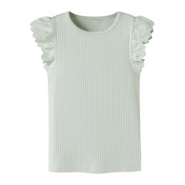 name it M&auml;dchen T-Shirt "NMFHAVELLE CAP SL TOP", gr&uuml;n, Gr. 92, unifarben, Jersey, Obermaterial: 95% Baumwolle, 5% Elasthan, Shirts, Baumwollmischung,