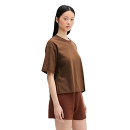 Marc O'Polo MARC O'POLO Damen T-Shirt "aus weichem Single Jersey"mid braun, Gr. L, bedruckt, Obermaterial: 100% Baumwolle, Shirts