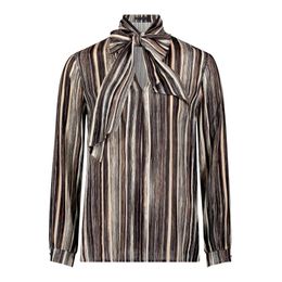 Betty Barclay Schlupfbluse mit Schleifenknoten in Black/Taupe | Gr.: 48