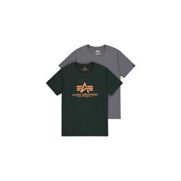 Herren T-Shirt "Basic T-Shirt BL 2 Pack", blau, Gr. M, Alpha Industries, Obermaterial: 100% Baumwolle, Shirts