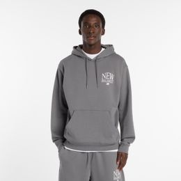 New Balance Herren Kapuzensweatshirt, grau, Gr. S, Obermaterial: 60% Baumwolle, 40% Polyester, Sweatshirts, mit Kordelzug, aus Baumwollmischung