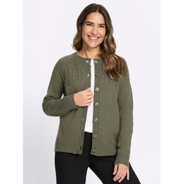 Sieh an! Strickjacke in khaki | Gr.: 54
