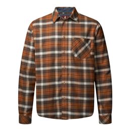 MCS Button Up Shirt 'MCRay' male size L Brown / Cognac / White