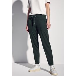 Street One Damen Stoffhose, gr&uuml;n, Gr. 46, unifarben, Stoff, 82% Polyester, 18% Elasthan, Hosen, Middle Waist