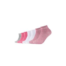 Camano Damen Kurzsocken "7er Pack", Gr. 39, pink, 78% Baumwolle, 20% Polyamid, 2% Elasthan, mehrfarbig, Socken