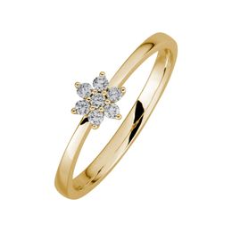 LYOMI Damen Fingerring "585/- Gelbgold 7 synth. Diam. 0,13ct.", 056 (17,8), 0,13 VS = sehr kleine Einschl&uuml;sse, Gold, gold, Gold, Fingerringe