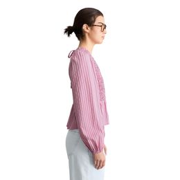 Marc O'Polo Damen Langarmbluse "mit gesmoktem Oberteil"light pink, Gr. XXL, MARC O'POLO DENIM, gestreift, Obermaterial: 69% Baumwolle, 31% Lyocell, Blusen