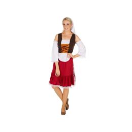 TecTake Dienerin/Dienstmagd, in rot/wei&szlig;, Gr. M, Inkl. sch&ouml;ner Kopfbedeckung | Gr.: S