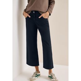 Cecil Damen Culotte, schwarz, Gr. 34, unifarben, Web, 96% Baumwolle, 4% Elasthan, Hosen, High Waist
