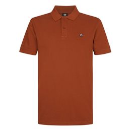 Herren Poloshirt, braun, Gr. L, PETROL INDUSTRIES, Jersey, Obermaterial: 100% Baumwolle, Shirts, mit Logo Stickerei