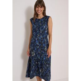 Cecil Damen Midikleid, blau, Gr. M, gemustert, Stoff, 100% Viskose, Kleider, aus Viskose