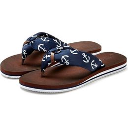 Lascana Damen Badezehentrenner "Sandale, Badeschuh, Pantolette, Badelatsche, Flip Flop, Sommerschuh", Gr. 36, blau, Futter: 100% Textilmaterial,