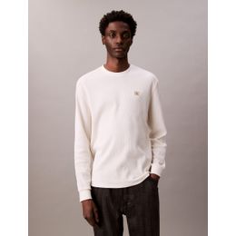 Herren Langarmshirt "LS WAFFLE BADGE CREWNK TEE", grau, Gr. XXL, Calvin Klein Jeans, unifarben, Single Jersey, Obermaterial: 60% Baumwolle, 40%