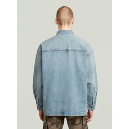 G-Star Raw G-STAR Herren Langarmshirt "Boxy Fit Overshirt"sun faded pacific blau, Gr. L, Obermaterial: 50% Baumwolle, 30% Baumwolle, 20% Baumwolle, Shirts