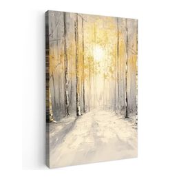 OnlyWow Leinwand Bilder Grau | Gr.: 60 x 80 cm