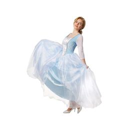 TecTake Ballkleid aus gl&auml;nzendem Stoff, blau/wei&szlig; | Gr.: XL
