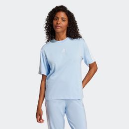 Damen T-Shirt "W 3S SJ BF T", blau, Gr. L, adidas Sportswear, Obermaterial: 100% Baumwolle, Shirts, Kurzarmdesign, mit Rundhalsausschnitt, gerader