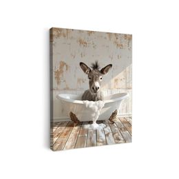 OnlyWow Leinwand Bilder Esel | Gr.: 20 x 30 cm