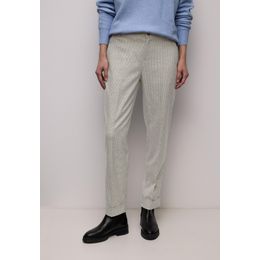 Street One Damen Stoffhose, beige, Gr. 36, Hahnentrittmuster, Stoff, 64% Polyester, 34% Viskose, 2% Elasthan, Hosen, Middle Waist