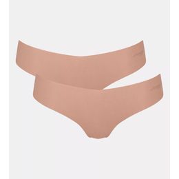 Sloggi Damen Slip "ZERO Modal 2.0 Hipstring 2P", Gr. M, beige, Single Jersey, Obermaterial: 82% Modal, 18% Elasthan, Unterhosen, nahtlos und weich