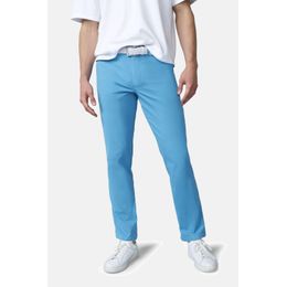 MEYER Herren Chinos "M5 Chino 1-6004", blau, Gr. 40, unifarben, 78% Baumwolle, 18% Lyocell, 4% Elasthan, Hosen, mit buntgewebtem Innenfutter