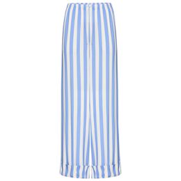 s.Oliver Damen Pyjamahose, Gr. 38, blau, Web, Obermaterial: 100% Viskose, gestreift, Basic, Hosen, mit breitem Aufschlag am Saum