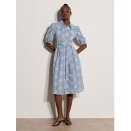 Apricot Damen Midikleid "Midikleid", blau, Gr. 38, gemustert, gewebt, Obermaterial: 100% Polyester PES., Kleider, mit englischer Spitze