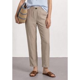 Street One Damen Stoffhose "Style Bonny", beige, Gr. 44, unifarben, Web, Obermaterial: 82% Viskose, 18% Polyamid, Hosen, Slim Leg Hose im Loose Fit