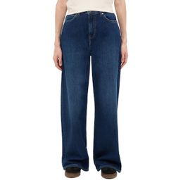 Mustang Damen Weite Jeans "Damen Style Luise Wide", blau, Gr. 26, unifarben, Denim/Jeans, 98% Baumwolle, 2% Elasthan, Jeans