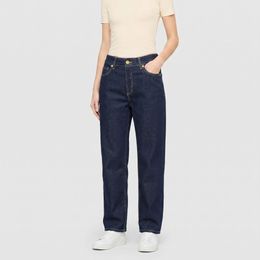 MAC Damen Loose-fit-Jeans "DANNI", blau, Gr. 34, Denim/Jeans, Obermaterial: 71% Baumwolle, 16% Polyester, 11% Modal, 2% Elasthan, Jeans, mit Stretch