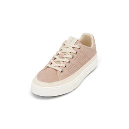 Marc O'Polo MARC O'POLO Damen Sneaker "aus Veloursleder mit Ripsband", Gr. 39, beige, Obermaterial: 100% Leder (Rind), unifarben, Schuhe
