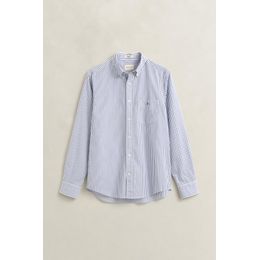 Gant Herren Langarmhemd "REGULAR POPLIN STRIPE SHIRT", blau, Gr. XL, gestreift, Web, Obermaterial: 100% Baumwolle, Hemden, Regular fit mit