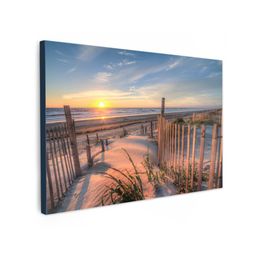 OnlyWow Leinwand Bilder Sonnenuntergang Strand | Gr.: 60 x 40 cm