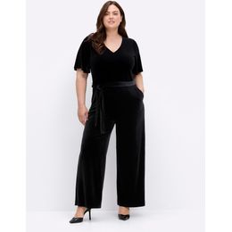 Damen Overall, schwarz, Gr. 44, sheego by Joe Browns, unifarben, 92% Polyester, 8% Elasthan, Overalls