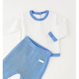 MINIBANDA Kinder Overall "BABY BOY TWO PIECES SET", blau, Gr. 74, 100% Baumwolle, Overalls