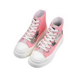 DOGO Damen Sneaker "Fiora High-Top Sneaker A Little Paris Always Damen Sneaker", Gr. 39rosa, Textil, Schuhe, Handgefertigt