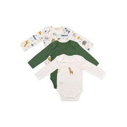 Schlummersack Bio Baby-Bodys langarm 3er-Pack in Dunkelgr&uuml;n | Gr.: 92