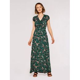 Apricot Damen Maxikleid "Maxikleid", gr&uuml;n, Gr. 42, gebl&uuml;mt, gewebt, Obermaterial: 100% Viskose CV., Kleider, mit Blumenmuster
