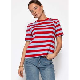 SASSYCLASSY T-Shirt mit Blockstreifen in Flieder | Gr.: S