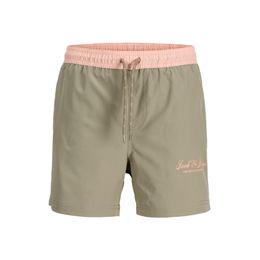 Jack & Jones Jack & Jones Junior Badeshorts 'JPSTMaui Archive' Jungen Gr&ouml;&szlig;e 164 grau / pastellpink