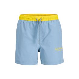 Jack & Jones Jack & Jones Junior Badeshorts 'JPSTMaui Archive' Jungen Gr&ouml;&szlig;e 140 hellblau / dunkelgelb