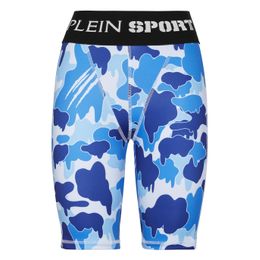Plein Sport Damen Leggings "Camouflage", blau, Gr. M, Obermaterial: 90% Polyester, 10% Elasthan, Hosen