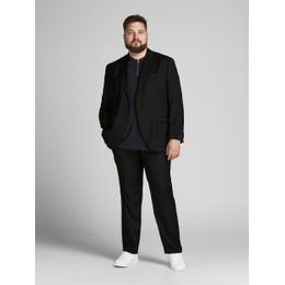Jack & Jones PlusSize Herren Anzug "JPRFRANCO SUIT NOOS PLS", schwarz, Gr. 66, JACK & JONES PLUSSIZE, unifarben, Web, Obermaterial: 78% Polyester, 17% Viskose, 5%
