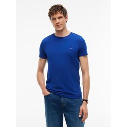 Tommy Hilfiger Herren T-Shirt "STRETCH SLIM FIT TEE", blau, Gr. XL, Single Jersey, Obermaterial: 96% Baumwolle, 4% Elasthan, Shirts
