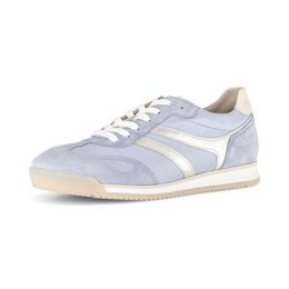 Gabor Damen Keilsneaker, Gr. 38, blau, Textil, Veloursleder, Schuhe, Freizeitschuh, Halbschuh, Schn&uuml;rer im Retro Style